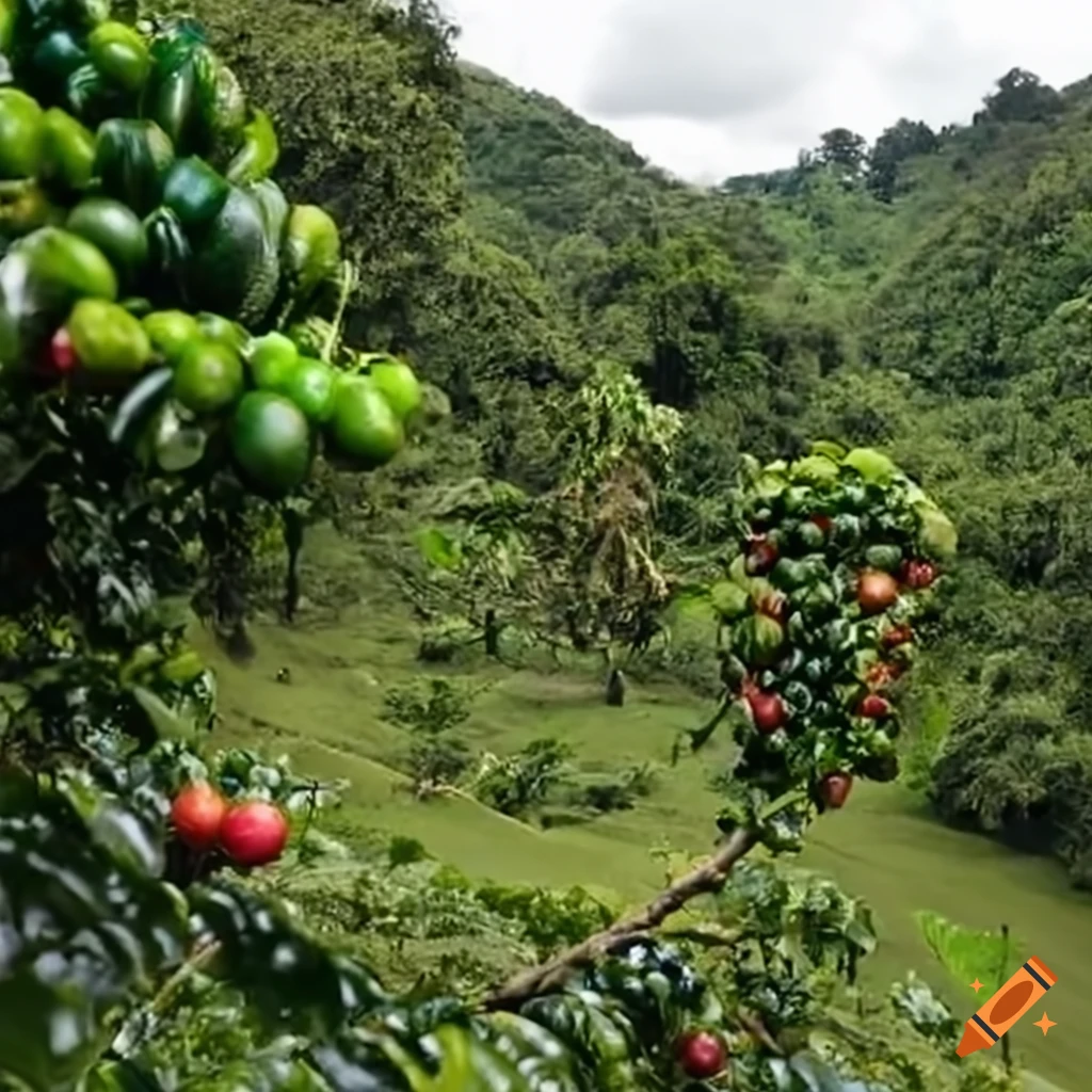 Colombian coffee plantation on Craiyon