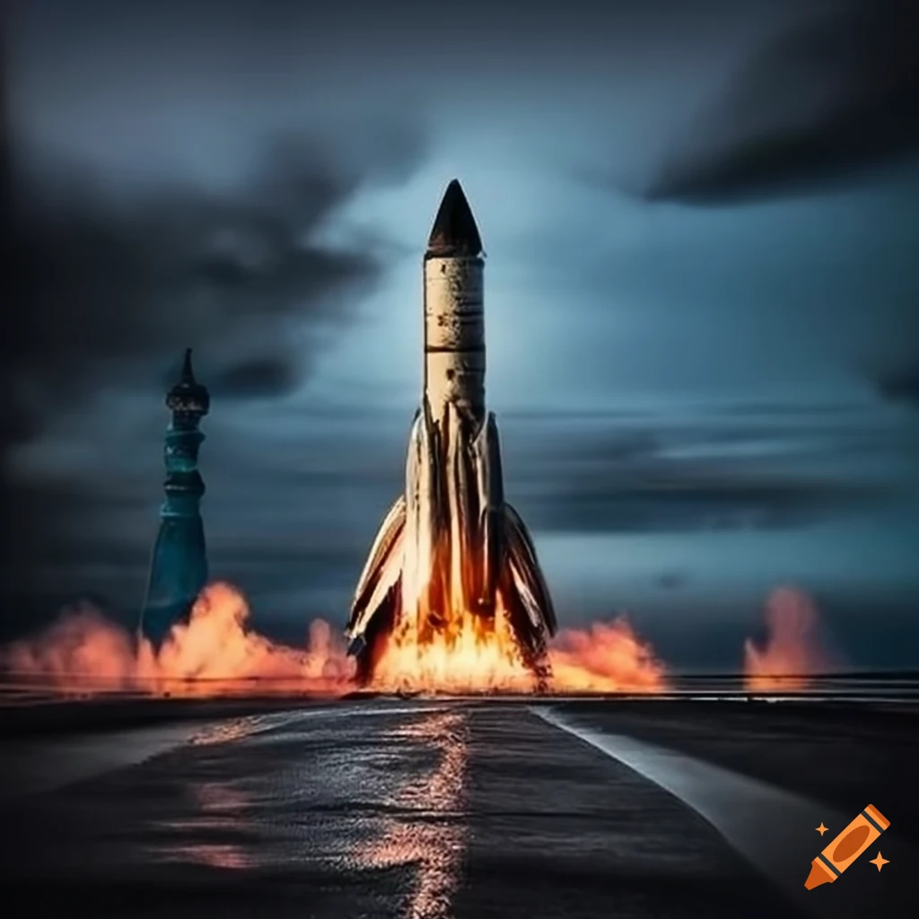 Vintage rocket car on a wrapped canvas on Craiyon