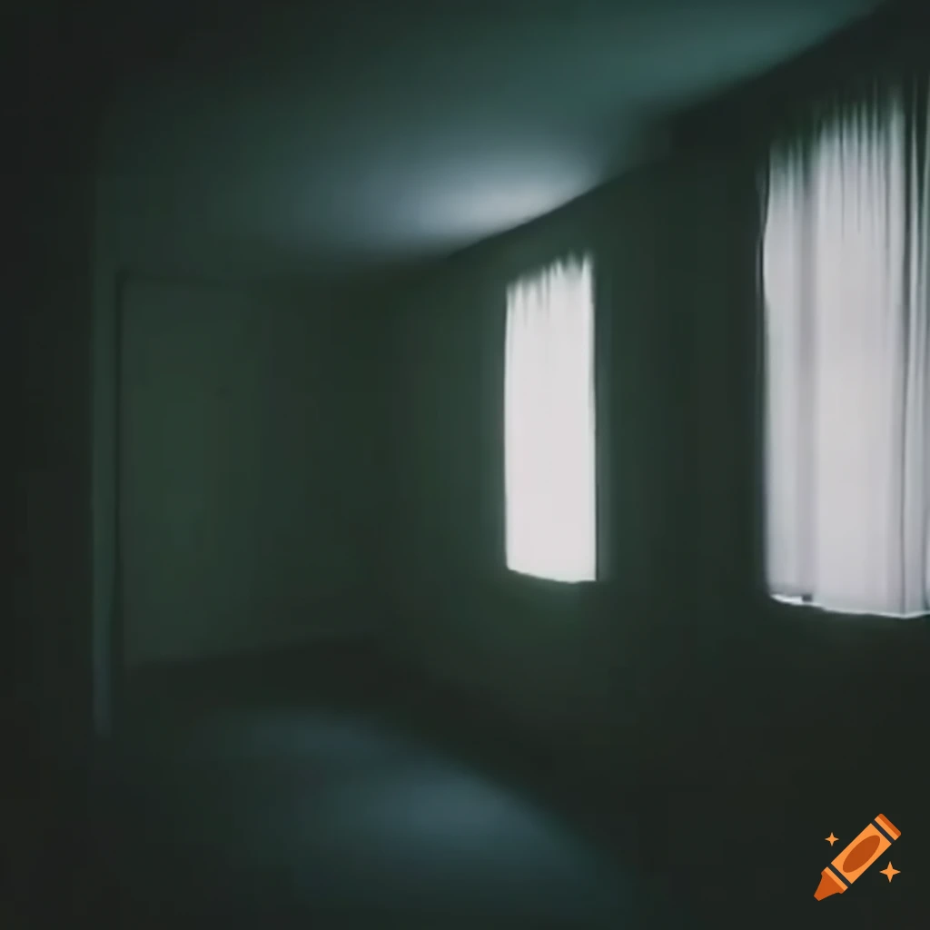 Liminal space in a front room with vhs low-quality footage on Craiyon