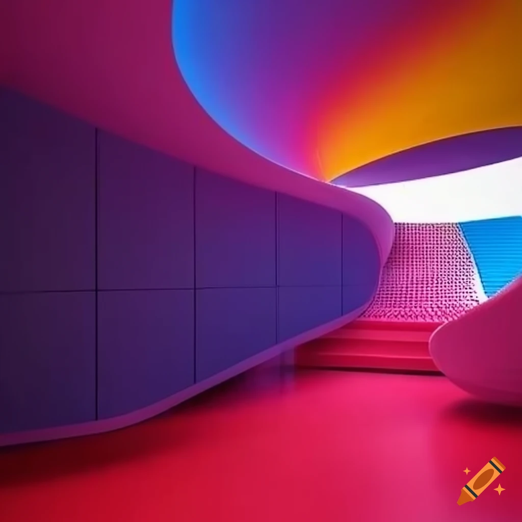 Colorful lego building inspired by zaha hadid on Craiyon