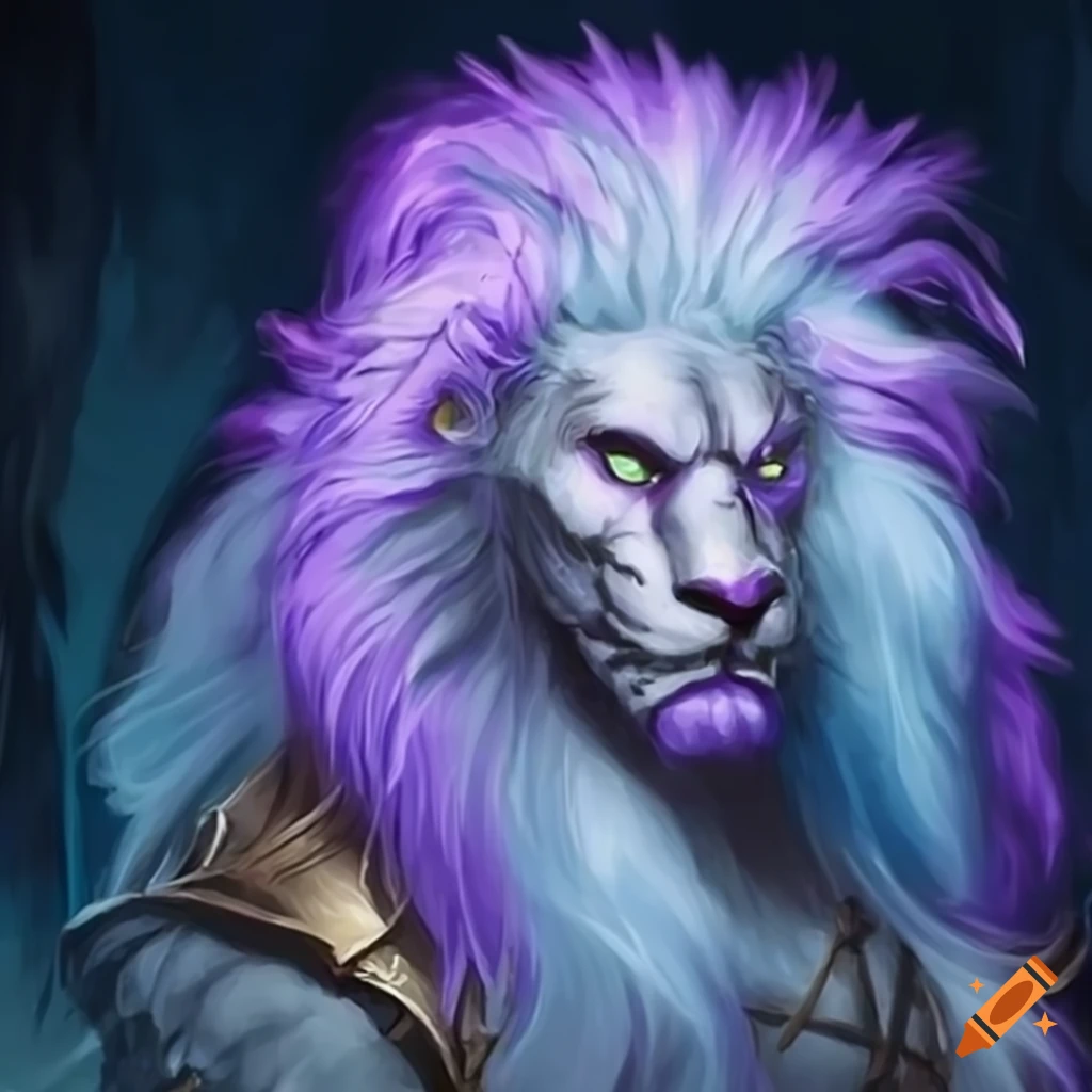 Ethereal white leonin barbarian in a Dungeons & Dragons 5th Edition ...