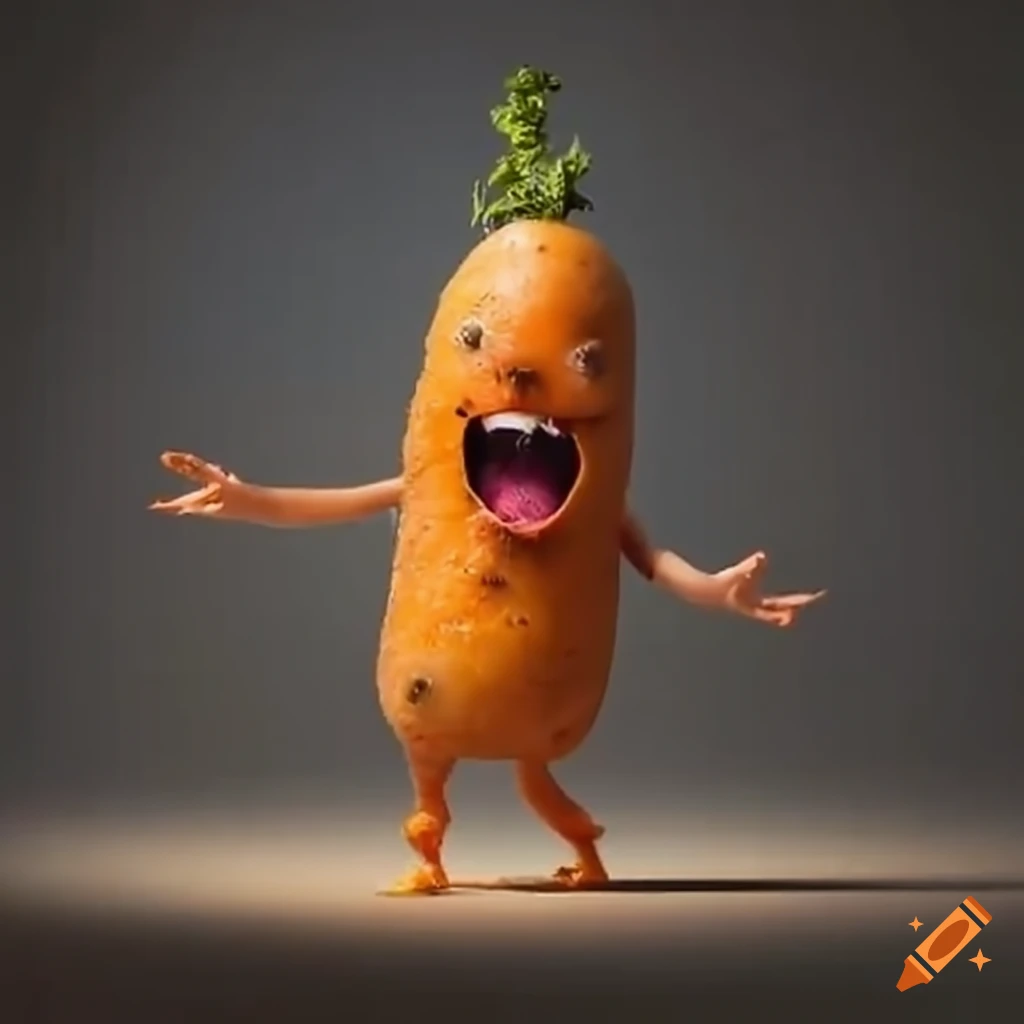 Potatoes singing and carrots dancing on Craiyon