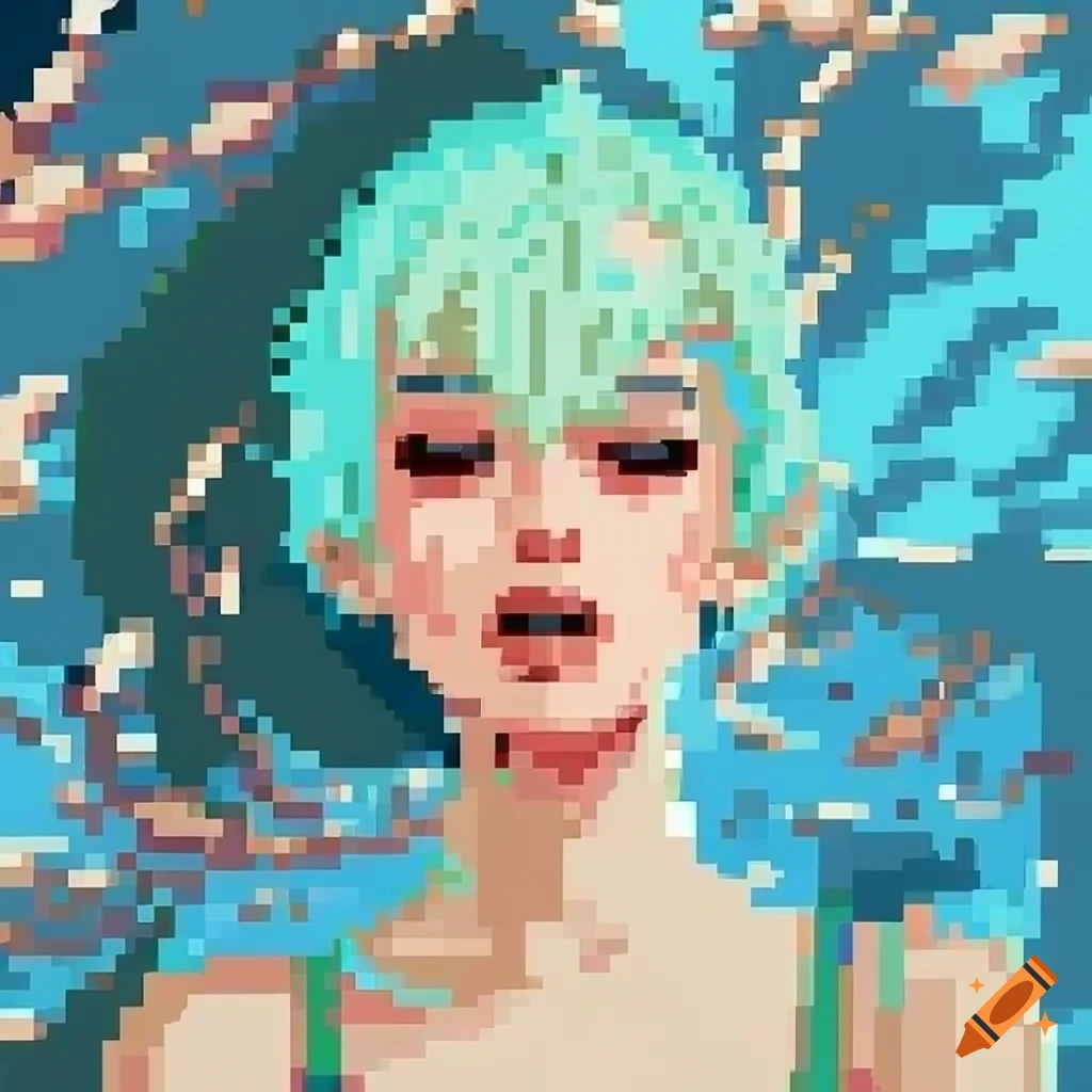 Pixel art with dithering effect on Craiyon