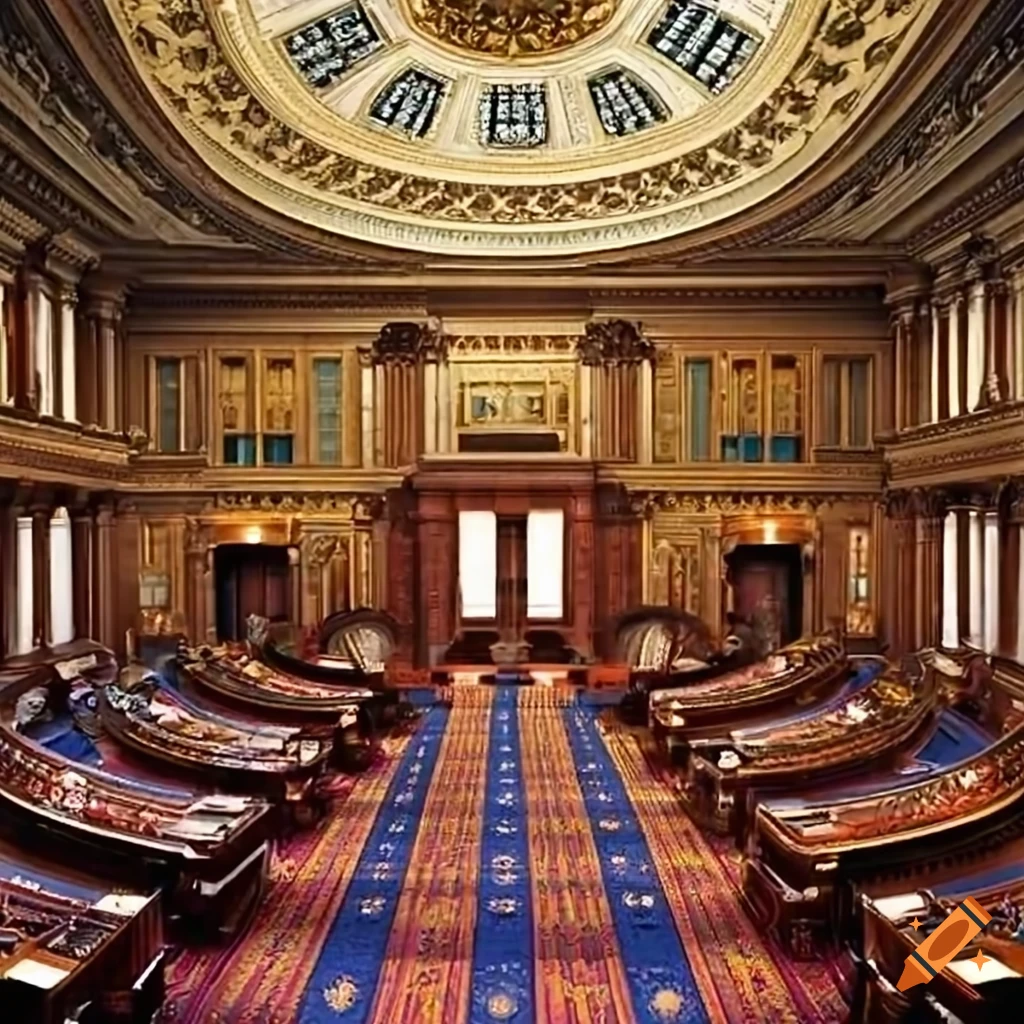 Interior of the us senate building on Craiyon