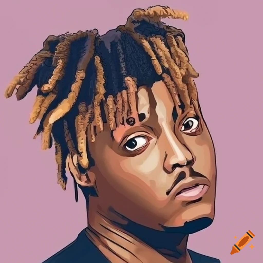 Cartoon illustration of juice wrld on Craiyon