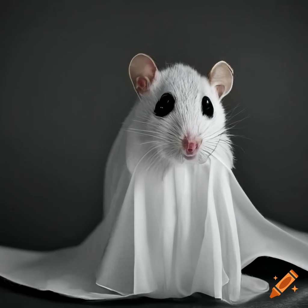 Rat in a ghost costume on Craiyon