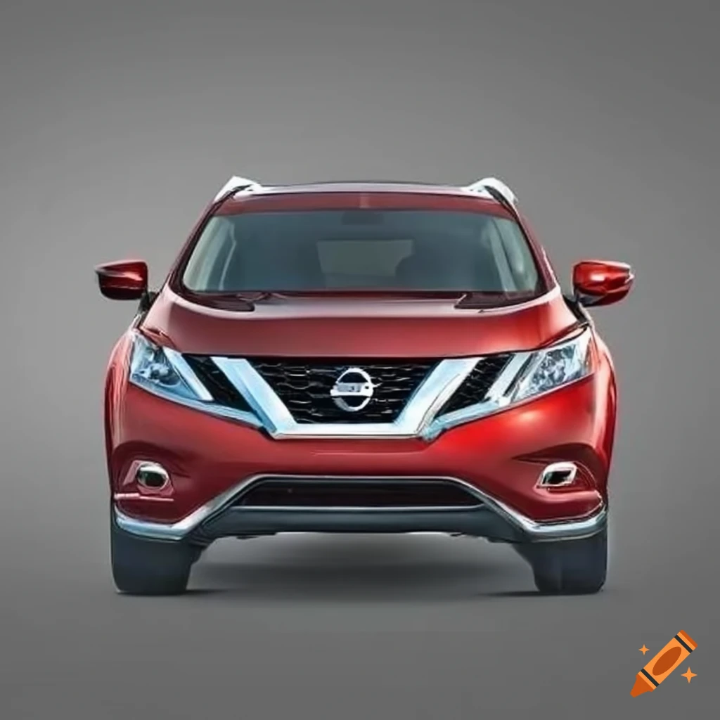 Red 2014 Nissan Murano from the front on Craiyon