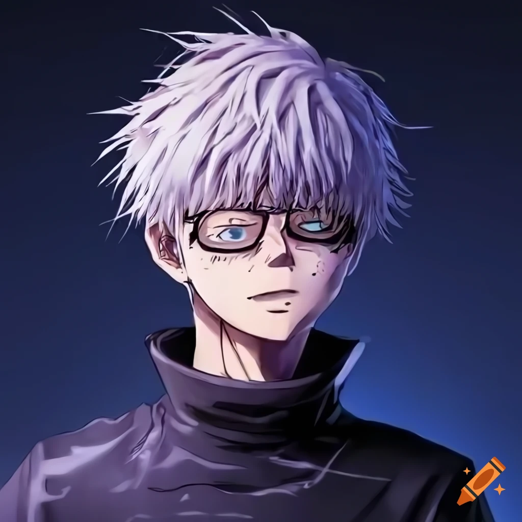 Anime character Saturo Gojo surrounded by mysterious objects in ...