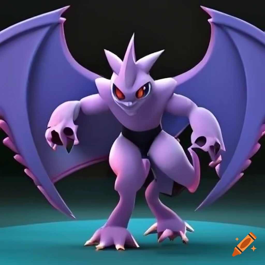 Unique fire pokemon with gargoyle design in 3d style on Craiyon
