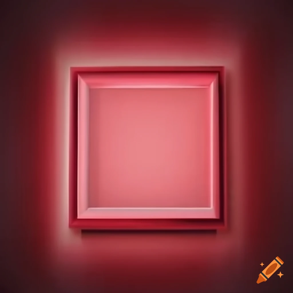 Vibrant red and white square frame design on Craiyon