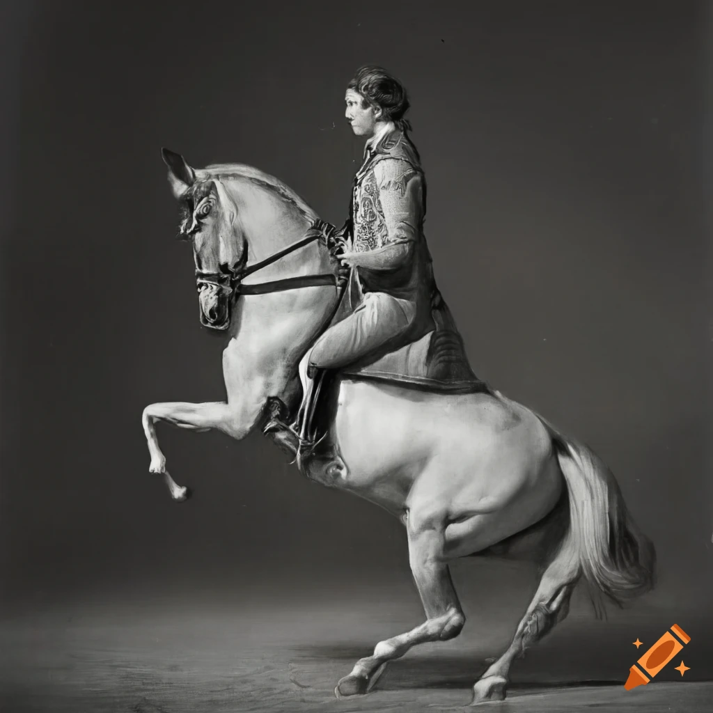 Johann wolfgang von goethe riding a horse on Craiyon