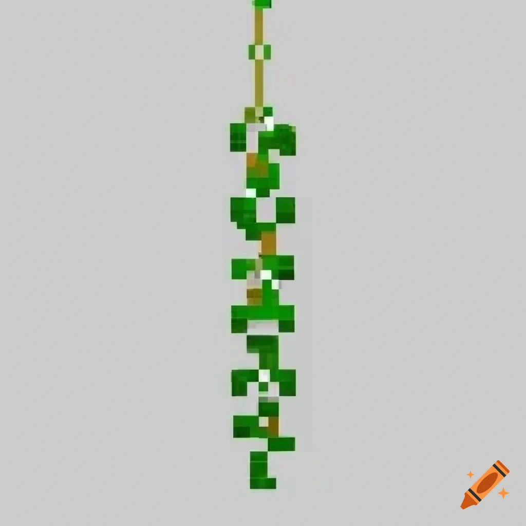 Sprite pixel art of a single vine on a white background on Craiyon