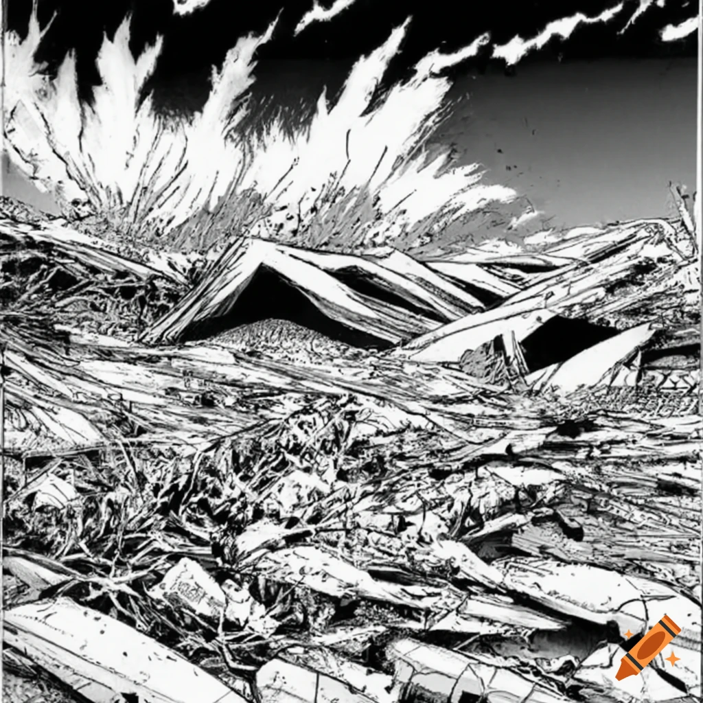 Devastating natural disaster landscape on Craiyon