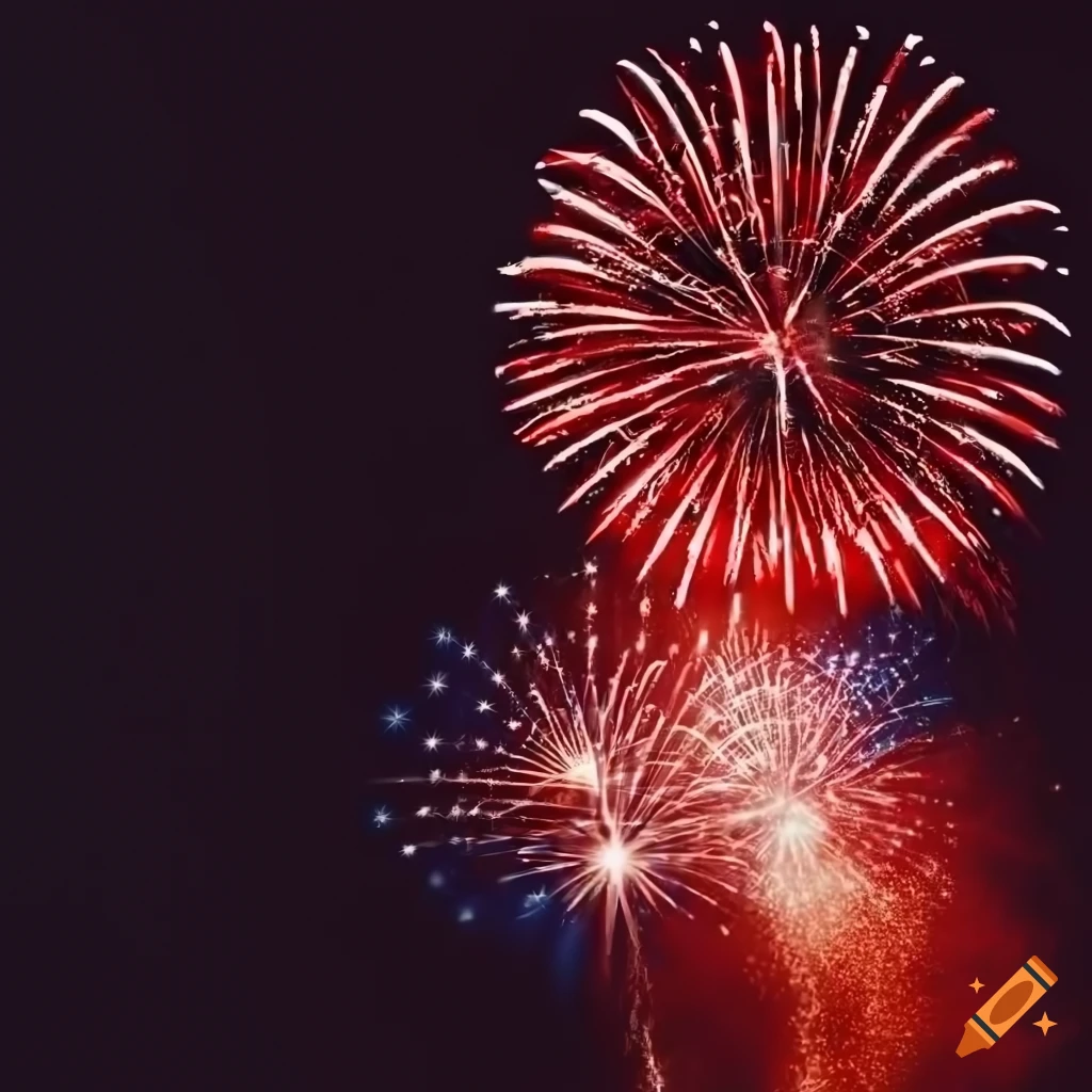 Patriotic 4th of July flyer design with fireworks, stars, and flag on ...