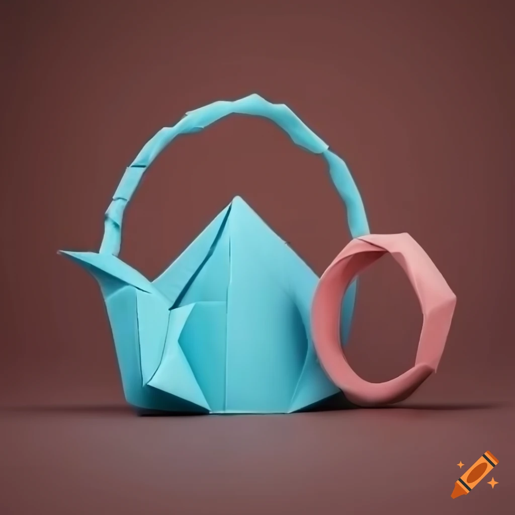 Origami high poly tea pot on matte background on Craiyon