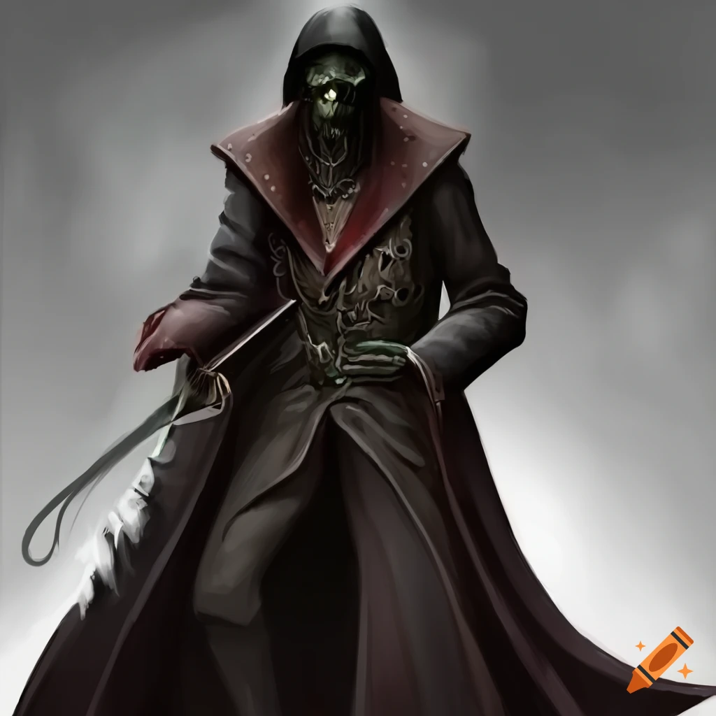 Leech vampire in a greatcoat on Craiyon