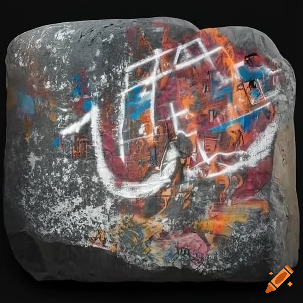 Rock with graffiti art on Craiyon