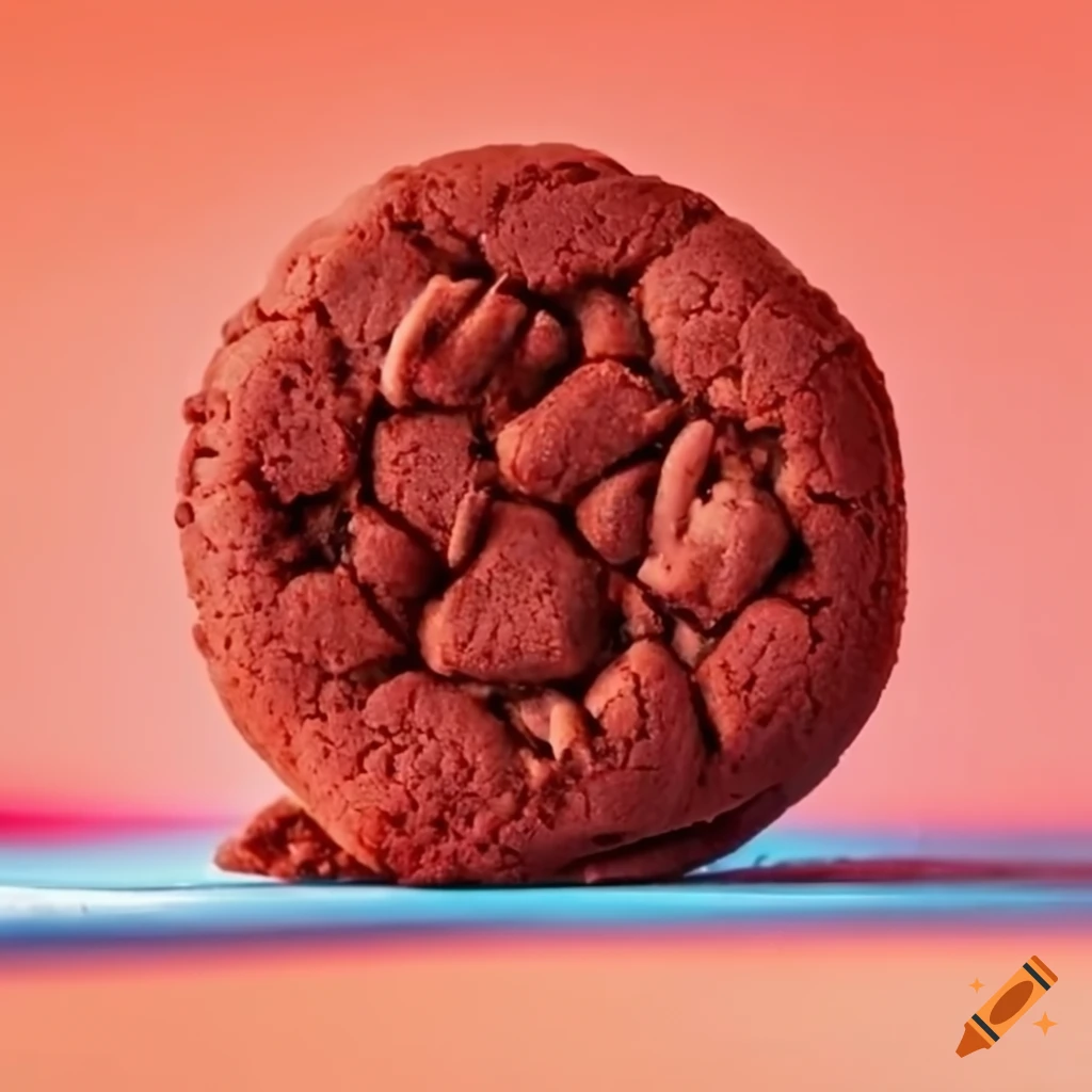 Delicious milk chocolate and red velvet cookie on Craiyon