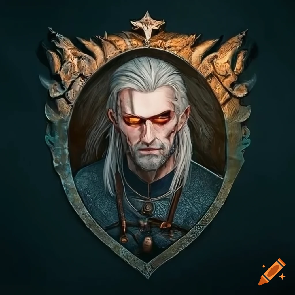 Iconic emblem from the witcher series for a podcast banner on Craiyon