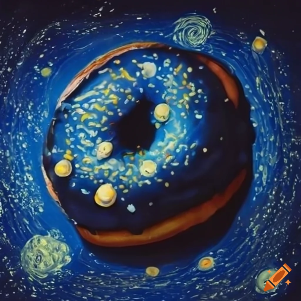 Realistic starry night doughnut on Craiyon