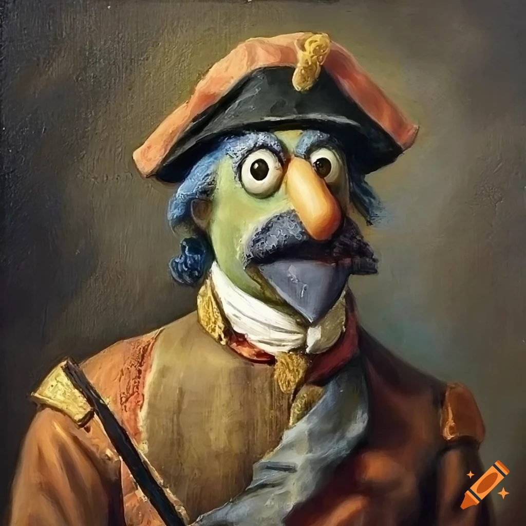 Portrait bust of gonzo the muppet as an admiral in revolutionary war ...