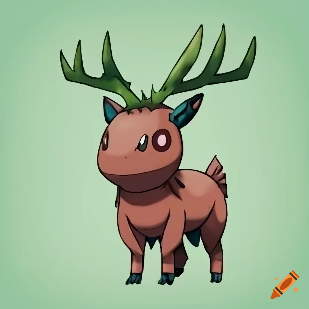 Grass type elk pokemon on Craiyon