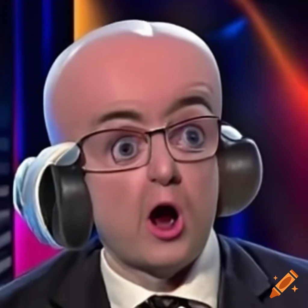 Globglogabgalab moderating a debate on bbc radio 4 on Craiyon