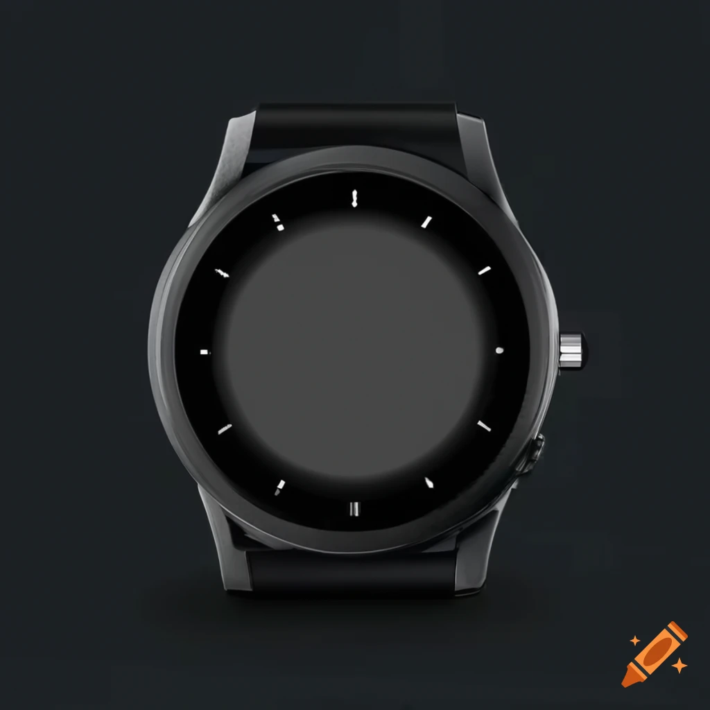 Circular display smart watch with blank screen in a realistic concept ...