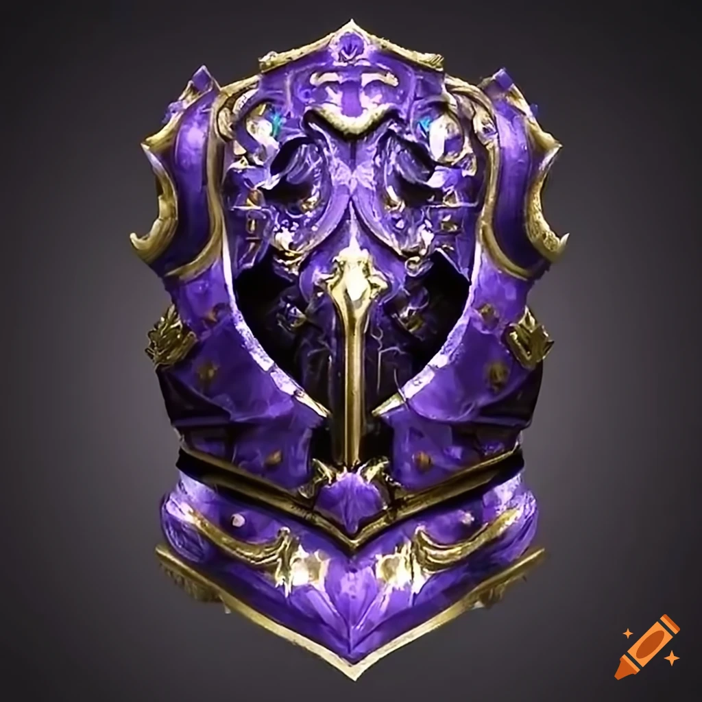 Front view of adorned magic armor on Craiyon