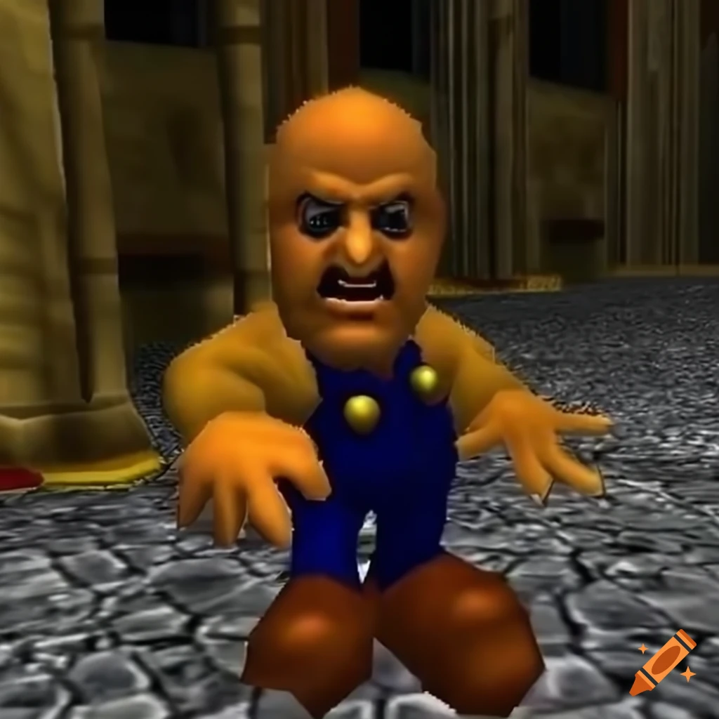 Non Playable Enemy In Real Super Mario 64 Gameplay Featuring Benito Mussolini On Craiyon