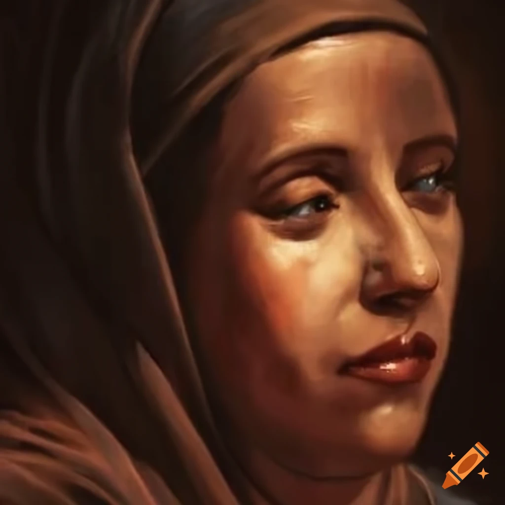 Biblical scene of the poor widow giving more on Craiyon