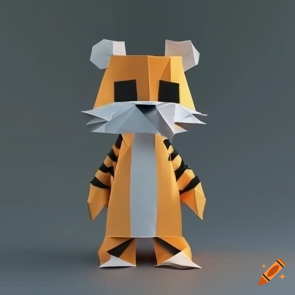 Origami high poly hobbes on a poplar background on Craiyon