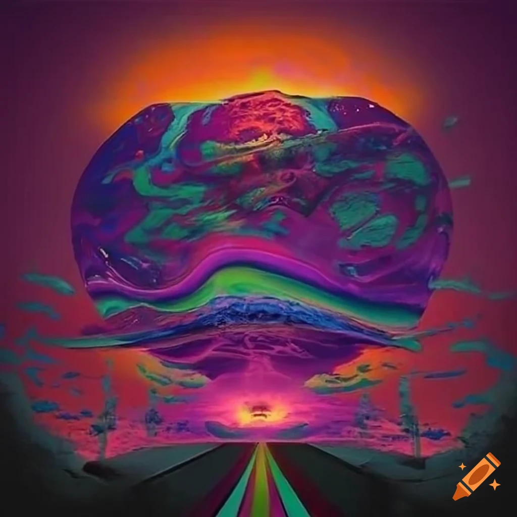 Atmospheric psychedelic rock album cover on Craiyon