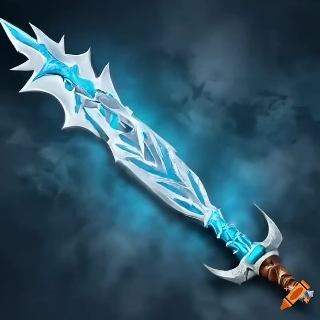 Mythic frost ice sword in a fantasy setting on Craiyon
