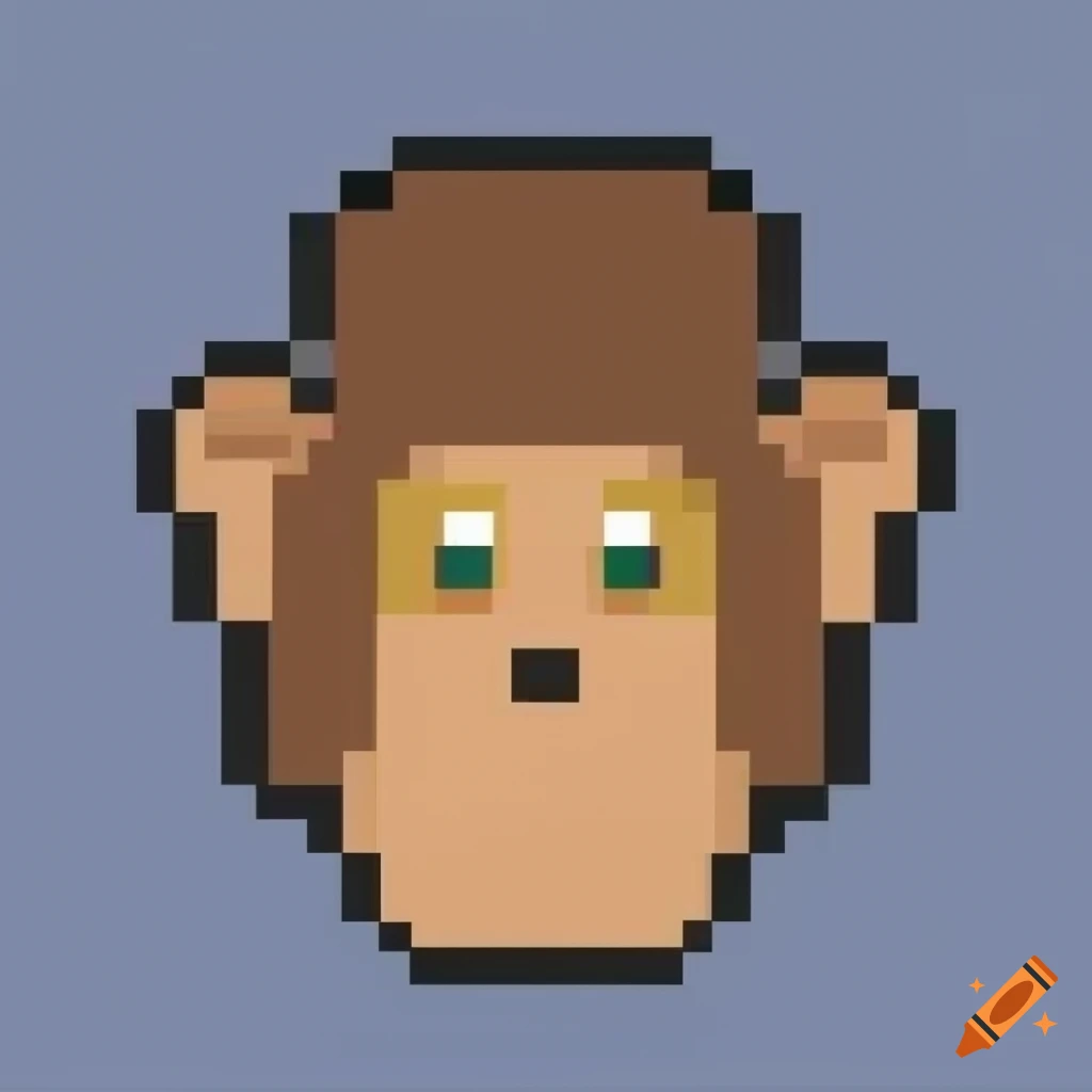 Monkey head pixel sprite on Craiyon