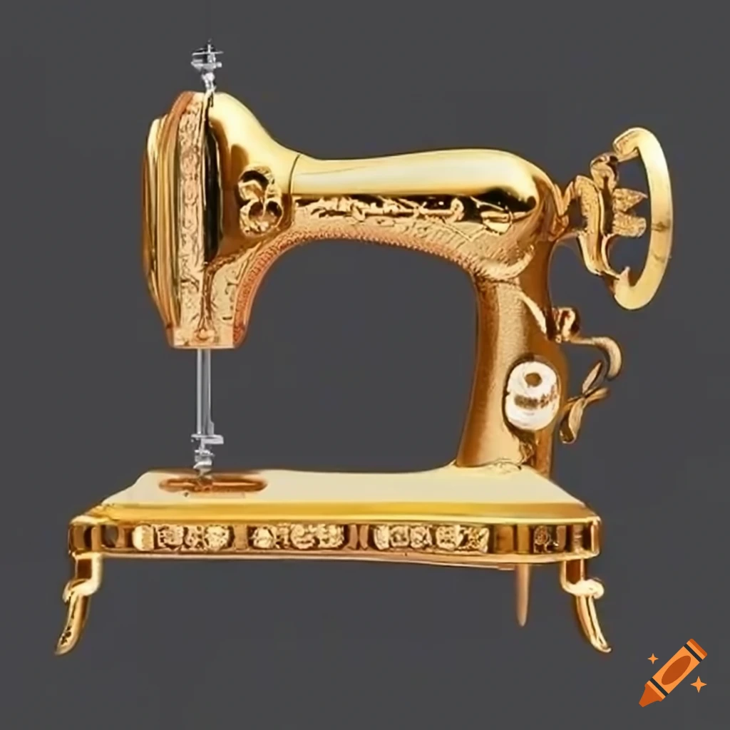 Golden fancy sewing machine on Craiyon