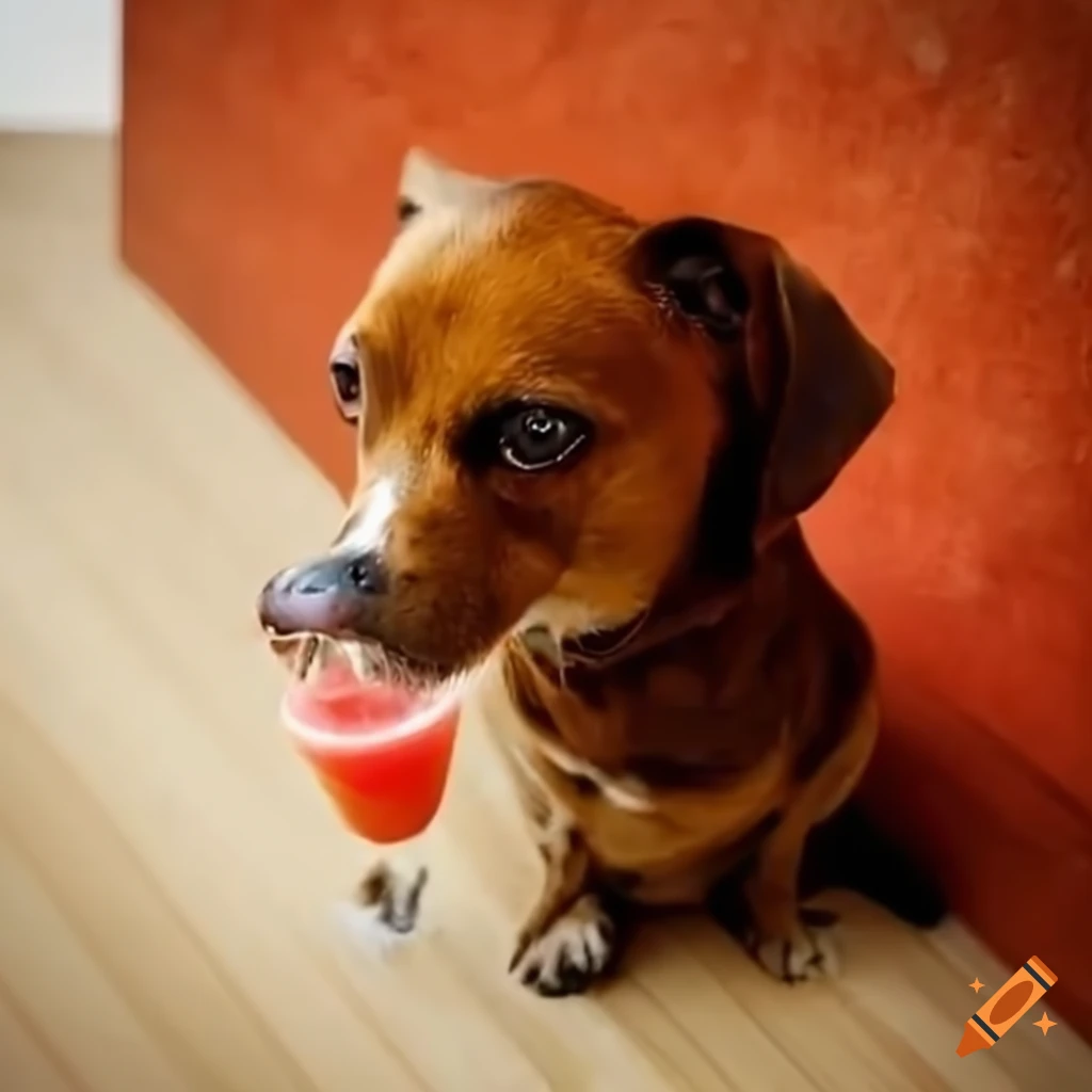 Dog being rinsed with tomato juice on Craiyon