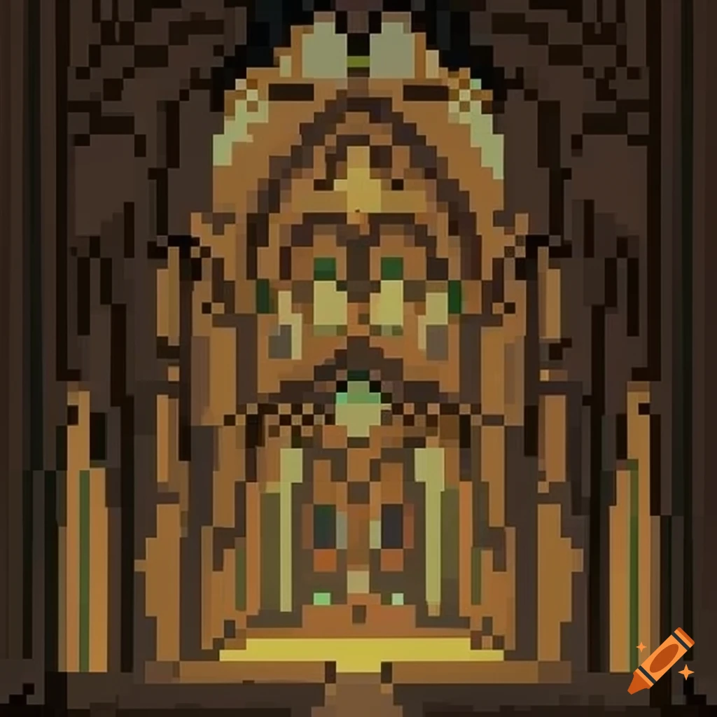 Medieval monastery in pixel art style on Craiyon