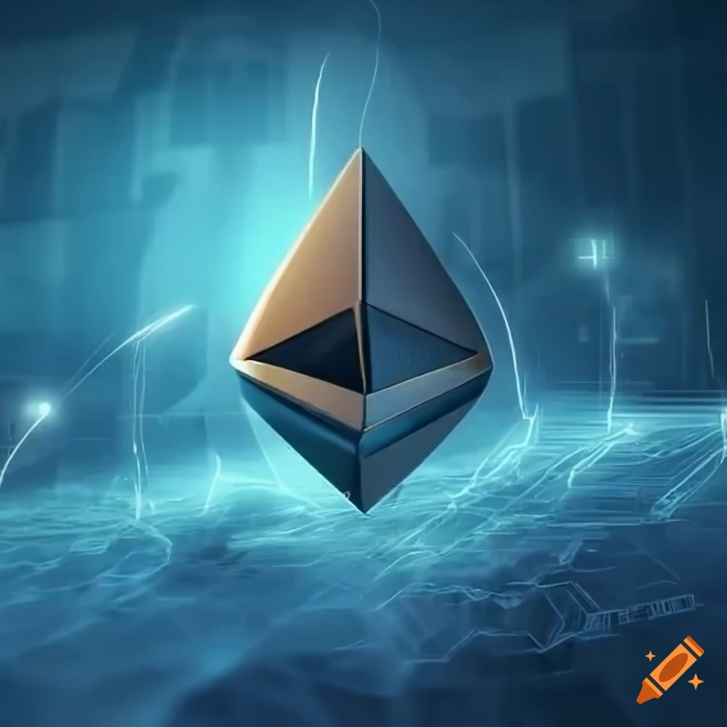 Modern 3D robot representing Ethereum ETF in a futuristic mathematical ...