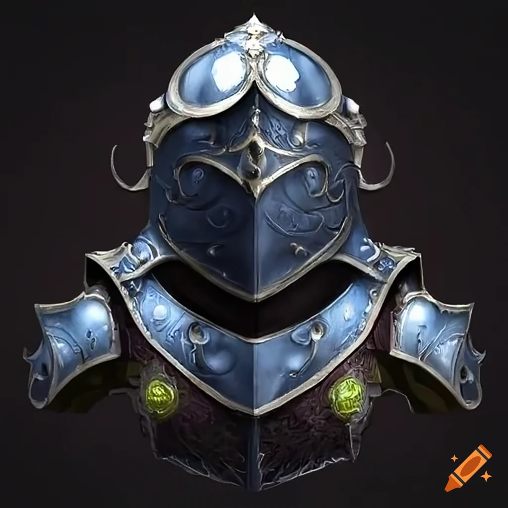 Front view of adorned magic armor on Craiyon