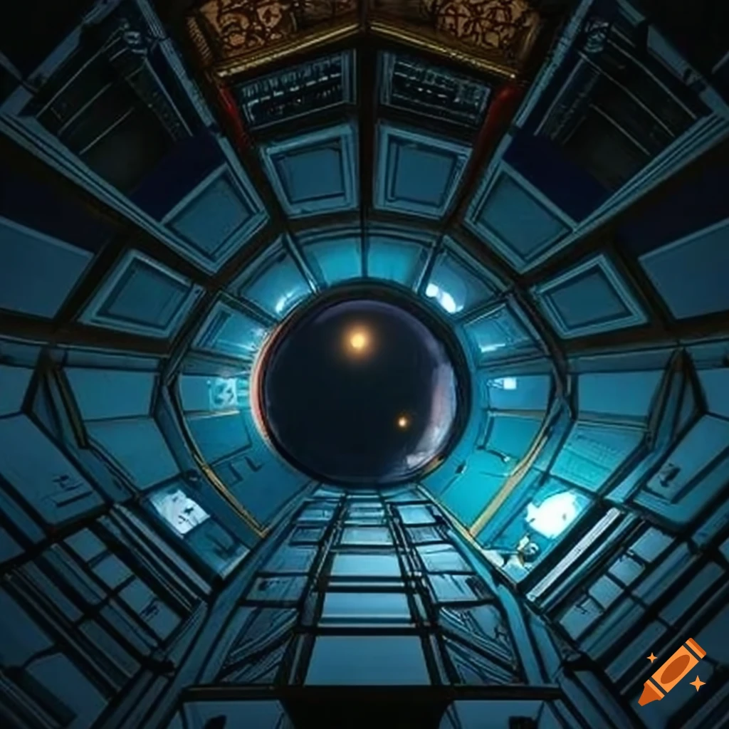 Top view of a space hangar on Craiyon