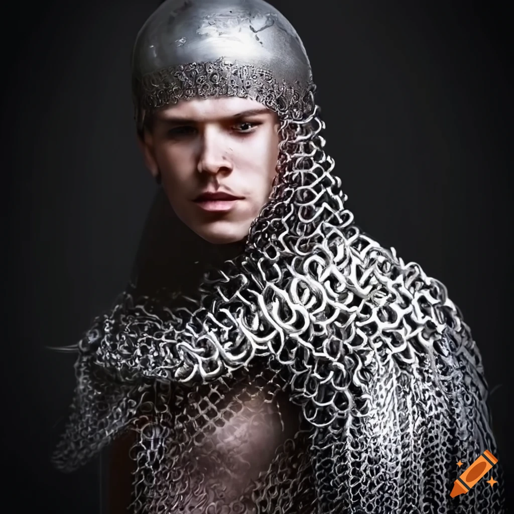 Silver White Skinned Male In Chainmail Armor On Craiyon