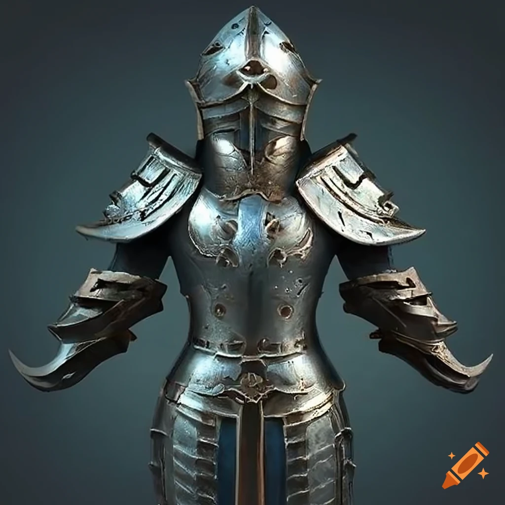 Front view of adorned magic armor on Craiyon