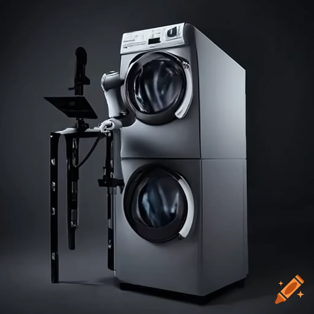 Innovative washing machine with robotic arms for drying and folding ...
