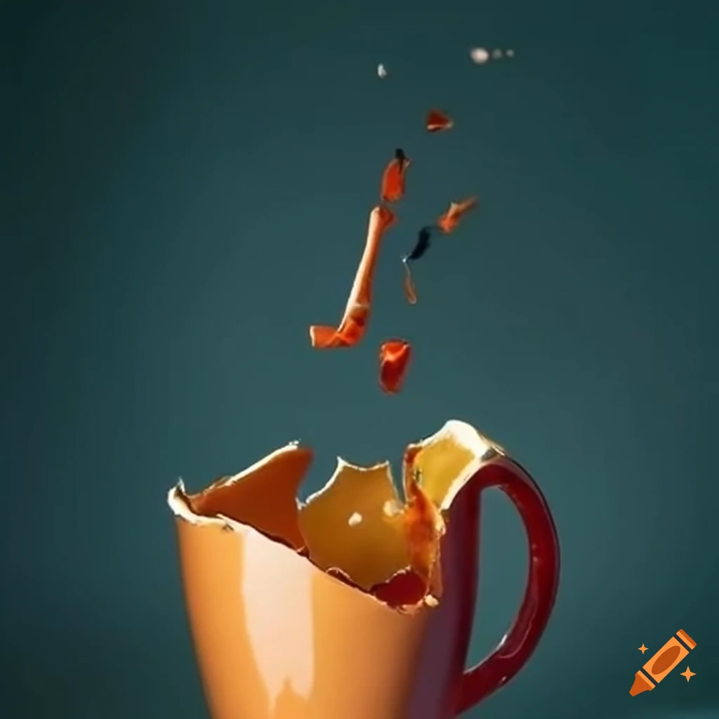 Smashed cup on Craiyon