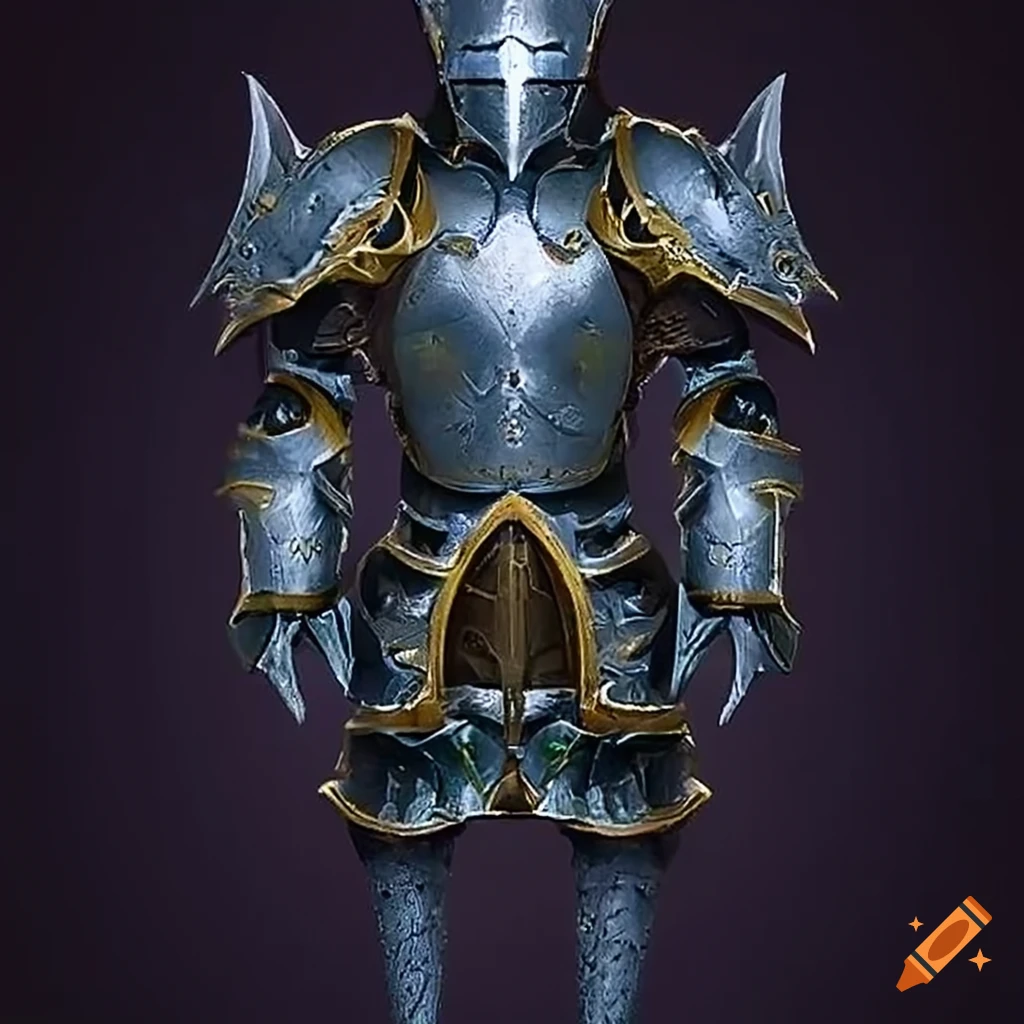 Front view of adorned magic armor on Craiyon