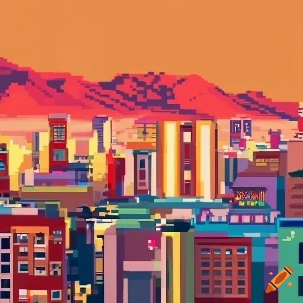 Pixel art inspired nes street crowd in ulaanbaatar, mongolia on Craiyon