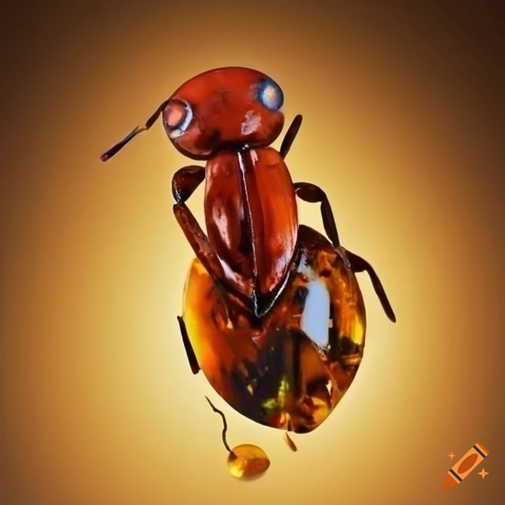 Colored pencil drawing of amber gems, insects, and petrified wood on ...