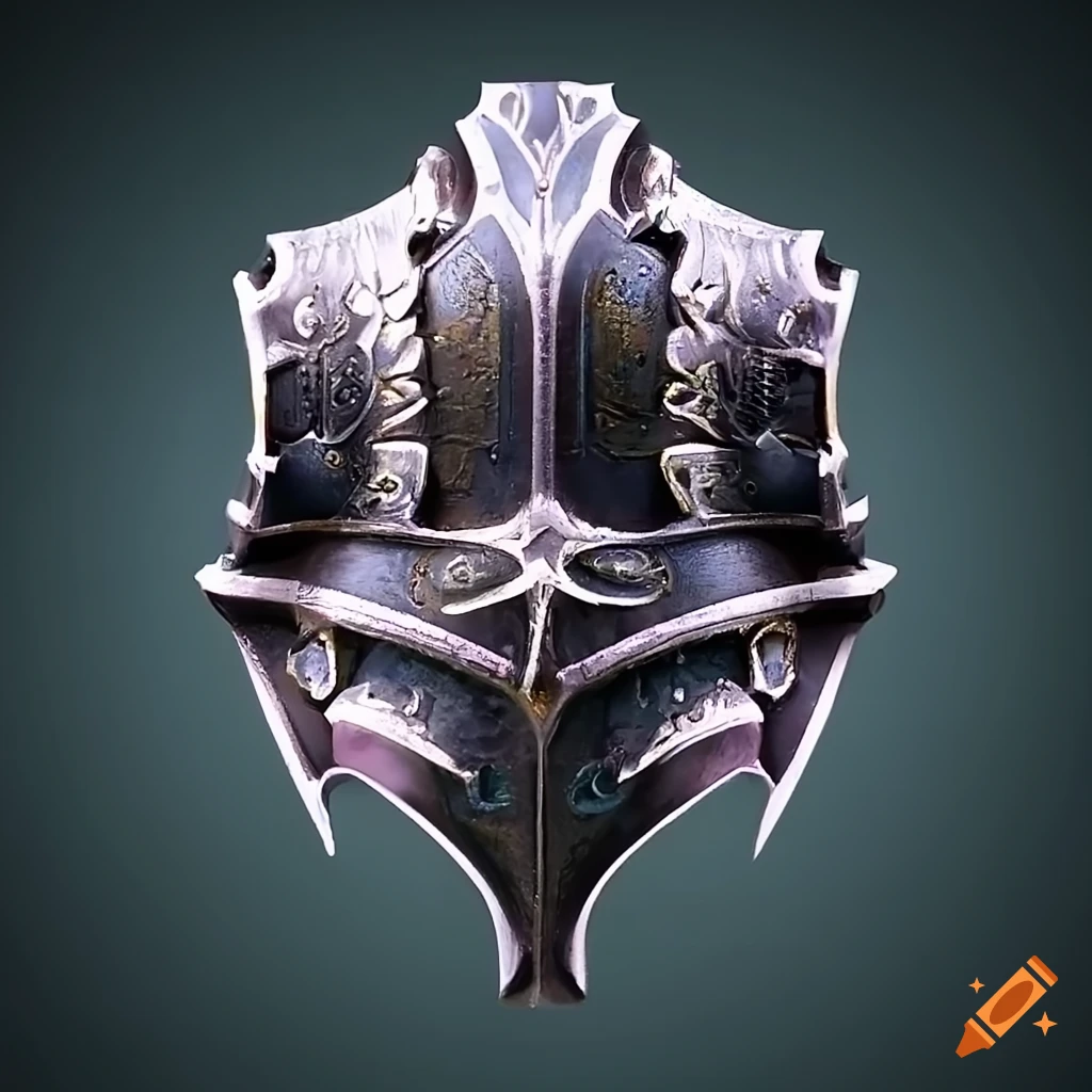 High resolution front view of adorned magic armor parts on Craiyon