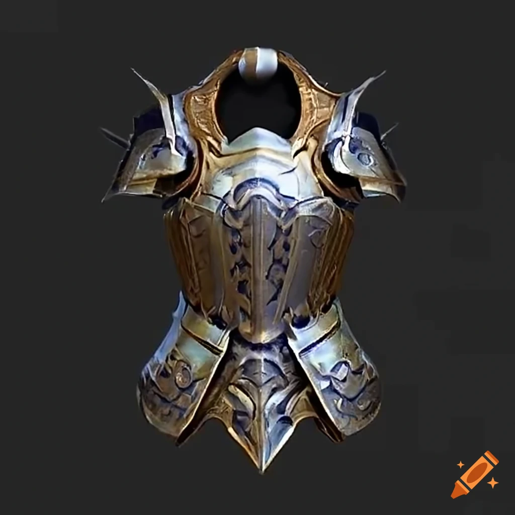 Front view of adorned magic armor on Craiyon